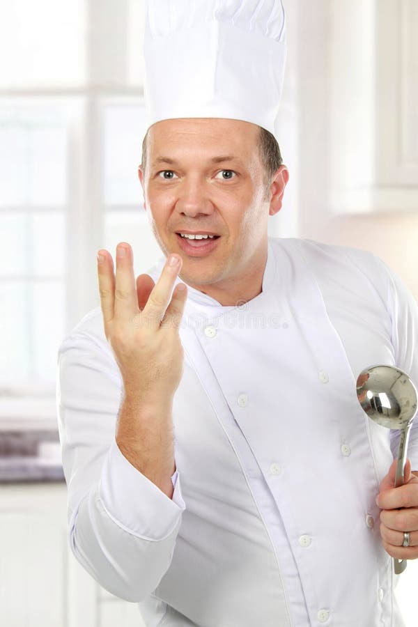 Chef in the kitchen stock image. Image of cheerful, service - 26112167