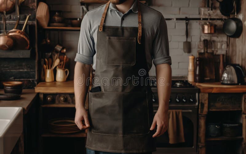 Chef Kitchen Apron. Chef Cook in a Uniform, Kitchen Apron Stock Image ...