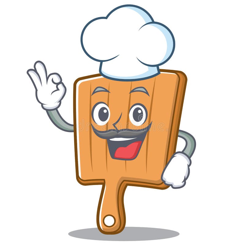 Chef Kitchen Board Character Cartoon Stock Vector - Illustration of ...
