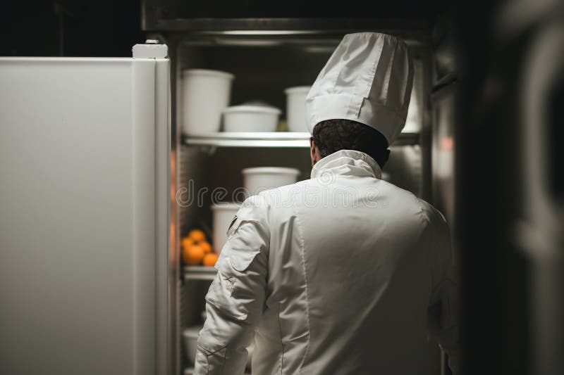 The Chef in the Kitchen is Looking for Ingredients in the Fridge ...