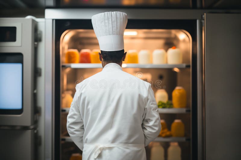The Chef in the Kitchen is Looking for Ingredients in the Fridge ...