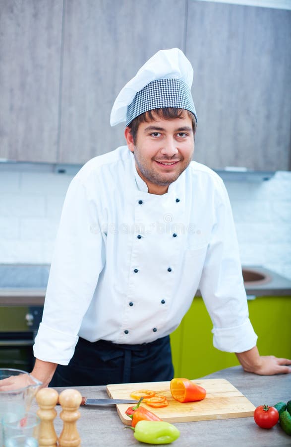 Chef in the kitchen stock image. Image of nutrition, kitchen - 30954357