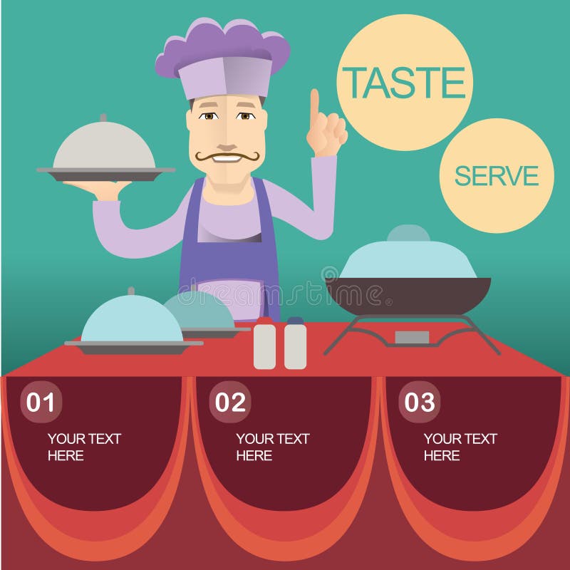 Chef in Kitchen. Vector Illustration Decorative Design Stock Vector ...