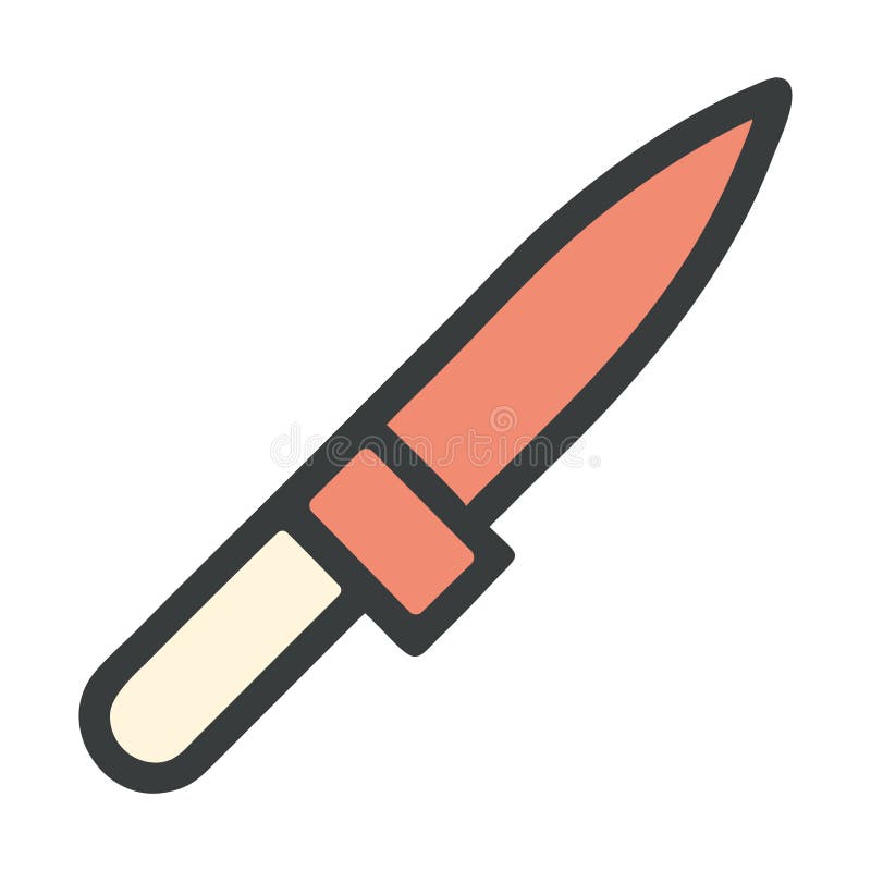 Chef knife with red handle stock vector. Illustration of steel - 361316009