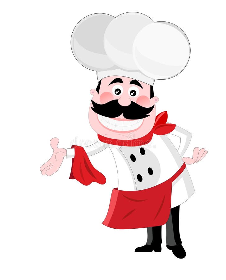 De Cirkeletiket Van Chef-kokman Face Cartoon Vector Illustratie ...