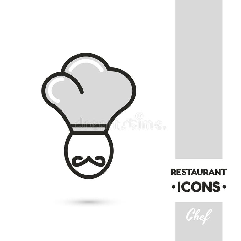 Chef-kok Restaurant Icon Collection Vector Illustratie - Illustration ...