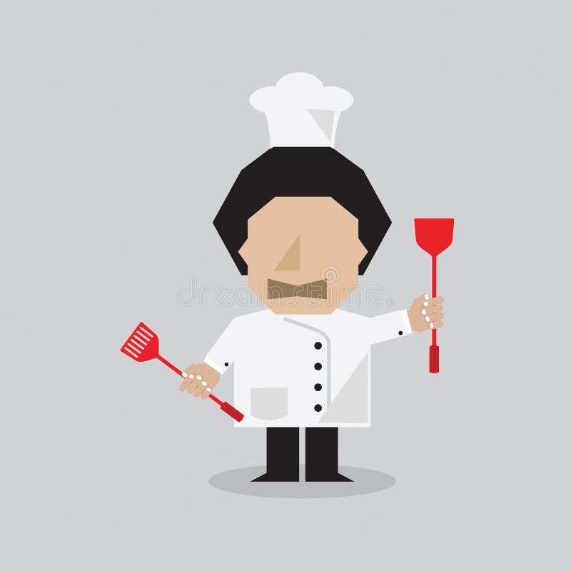 Chef-kok Vector Illustration Vector Illustratie - Illustration of ...