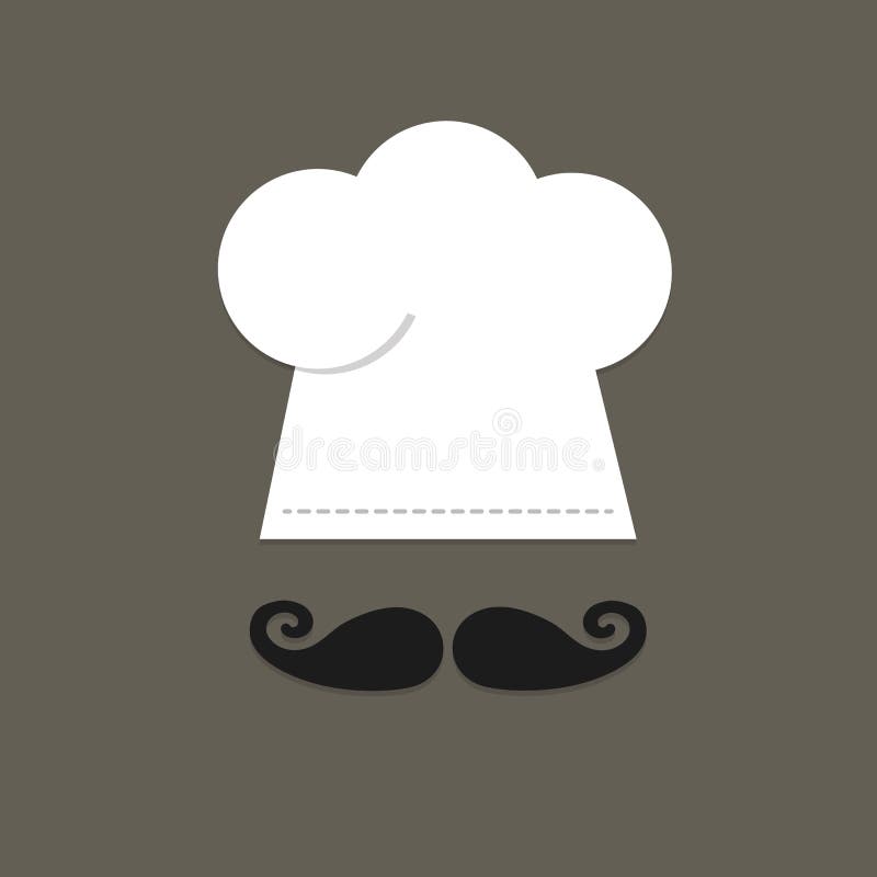 Chef-kokhoed en bakkebaard vector illustratie. Illustration of keuken ...