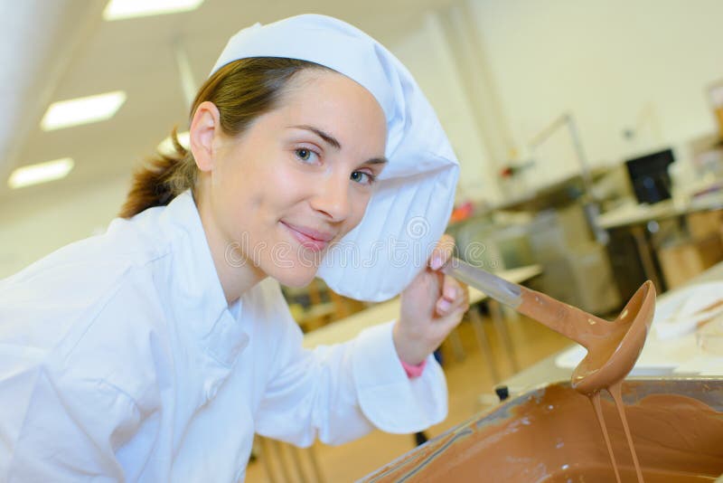 Chef with ladel toffee stock photo. Image of houseware - 89547736