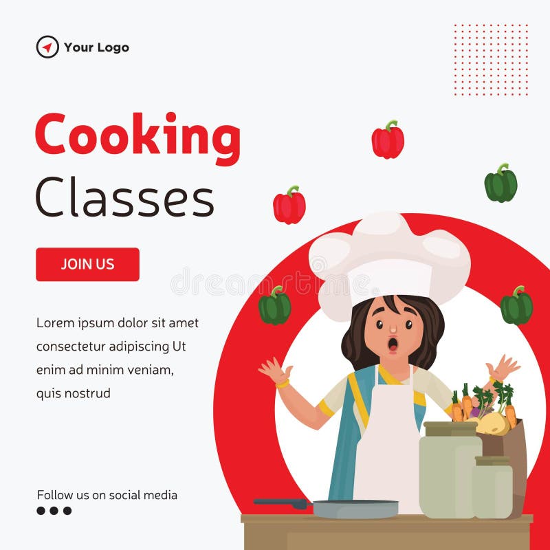 Banner Design of Cooking Classes Stock Vector - Illustration of india ...
