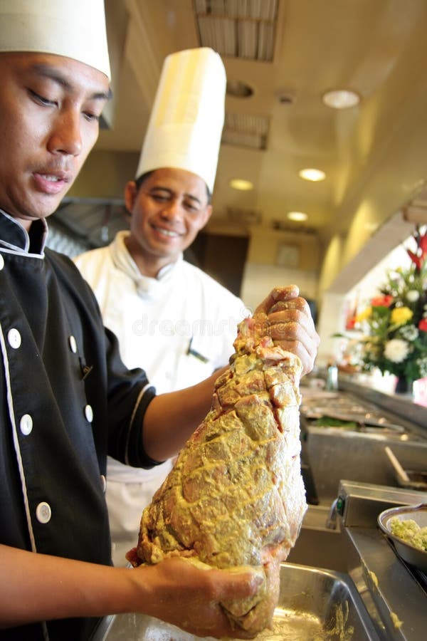 Chef and lamb leg stock photo. Image of work, lamb, barbecue - 5133028