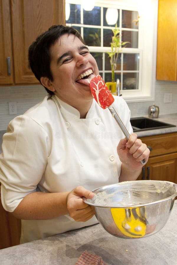 Taste Testing in the Kitchen Stock Image - Image of mixing, chef: 130076533