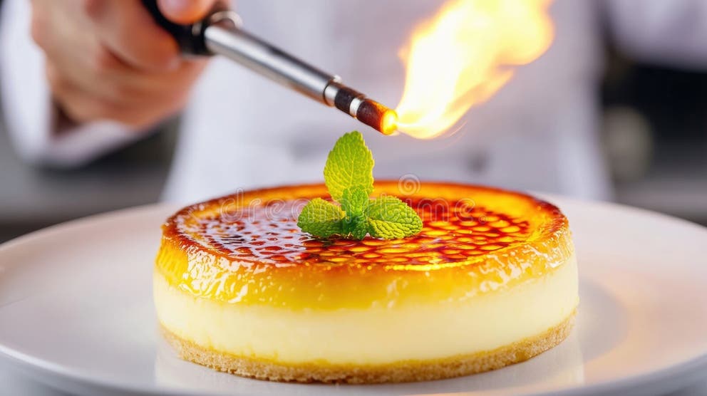 A Chef is Lighting a Candle on Top of Dessert, AI Stock Image - Image ...