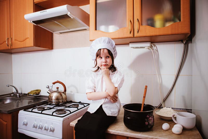 Chef. stock image. Image of interior, sitting, girl, cook - 39072079