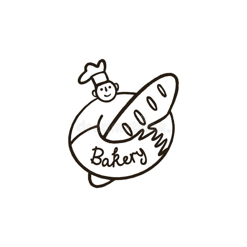 Chef with loaf logo stock vector. Illustration of isolated - 141244243