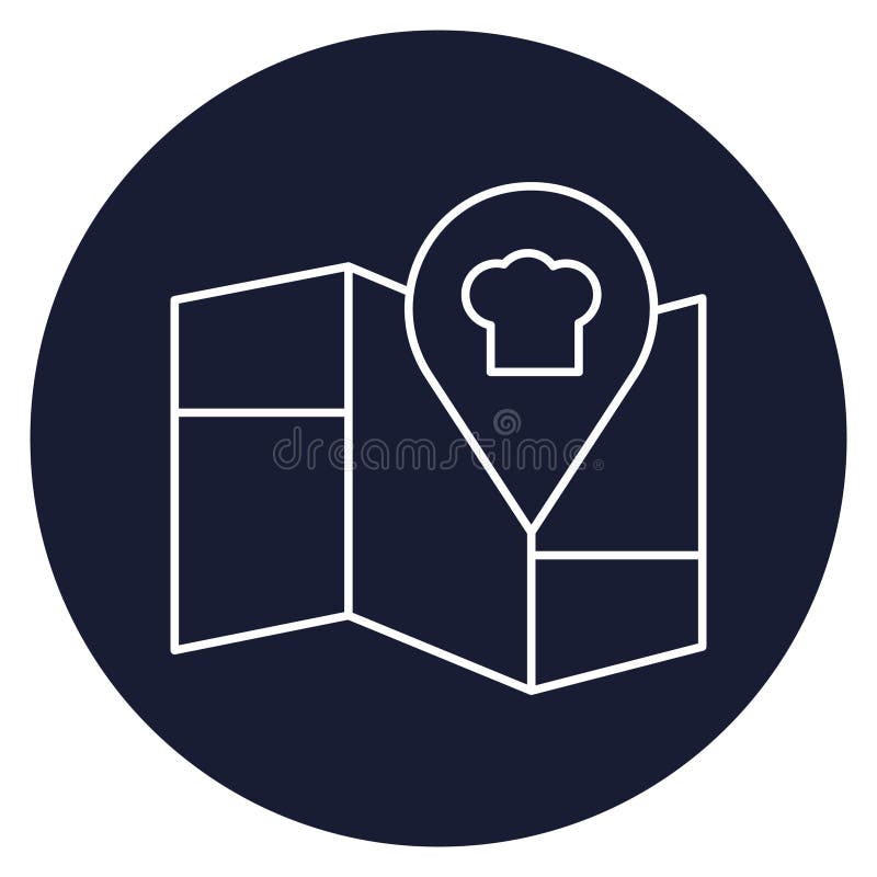 Chef hat and location pin stock vector. Illustration of cuisine - 162926393