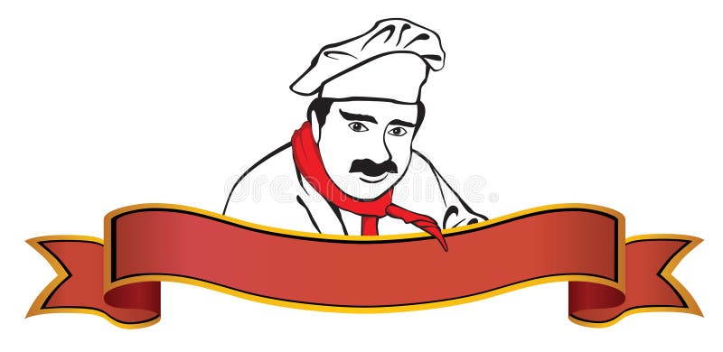 Chef logo with banner stock vector. Illustration of text - 20502441