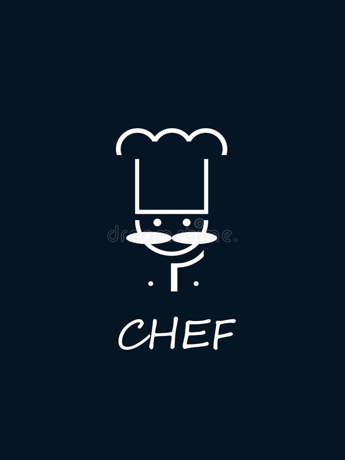 Chef Logo On Blue Background Stock Illustration - Illustration of cook ...