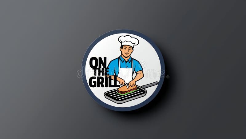 Chef Logo Design is Cooking with the Words on the Grill Stock ...