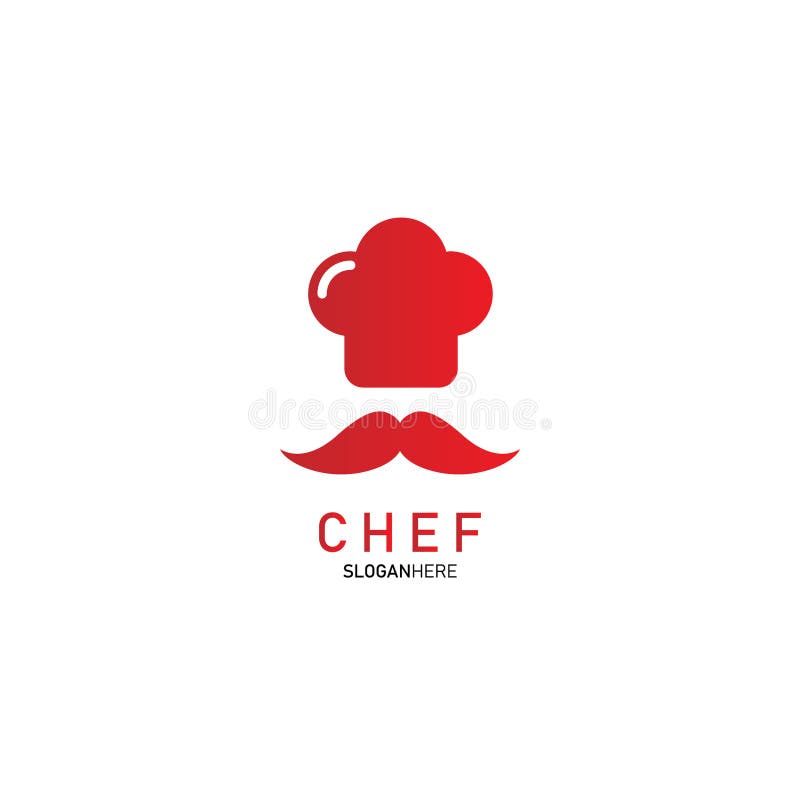 Chef Logo. Editable Stroke. Isolated White Baground Stock Vector ...