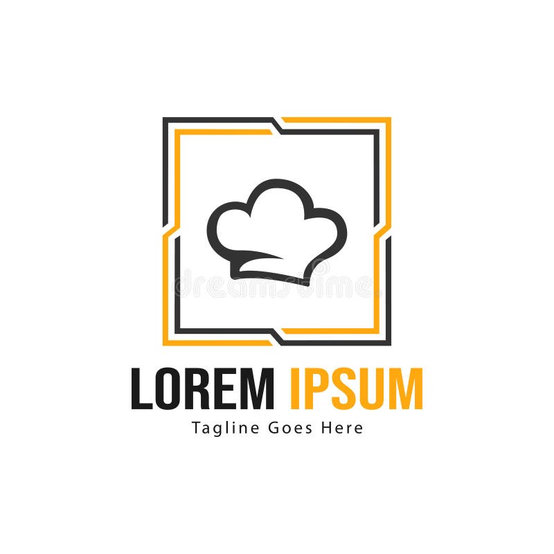 Chef Logo Template Design with Frame. Minimalist Chef Logo Vector ...