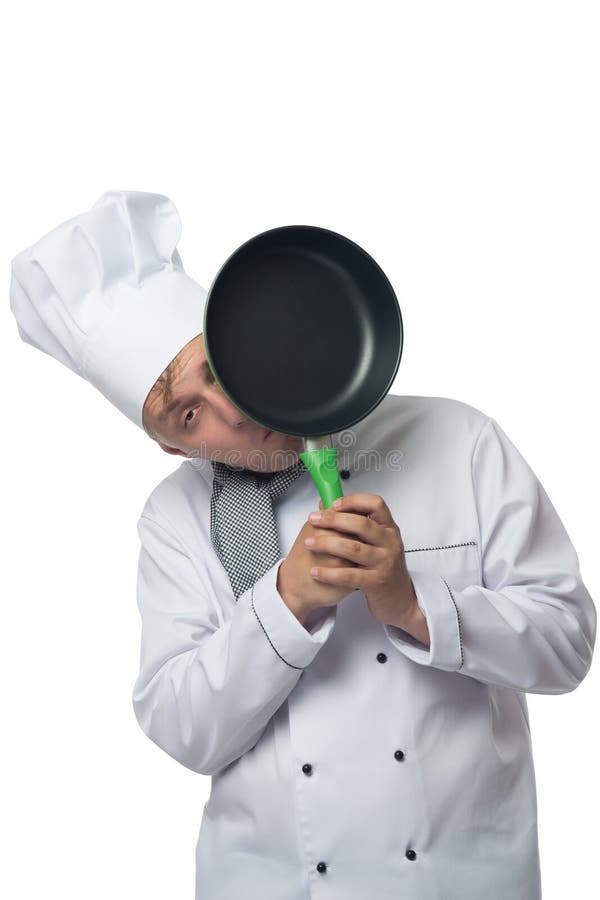 Chef looks out for pans stock photo. Image of preparation - 76169672