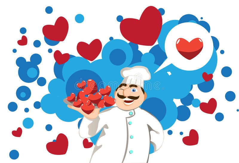 Chef in Love stock illustration. Illustration of chef - 16160318