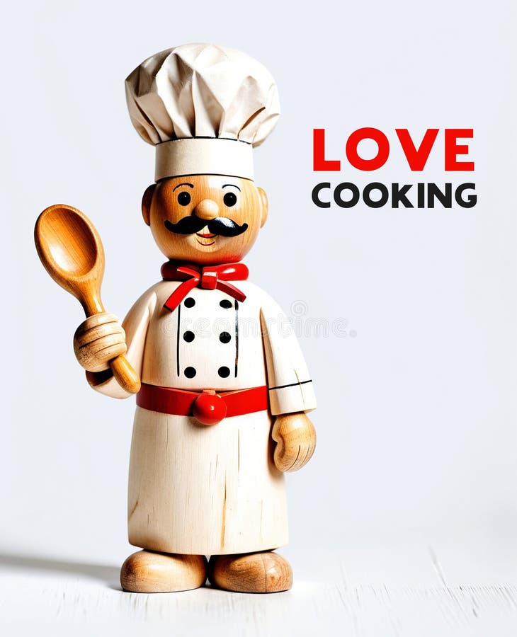 Chef and Love Cooking Message Stock Illustration - Illustration of ...