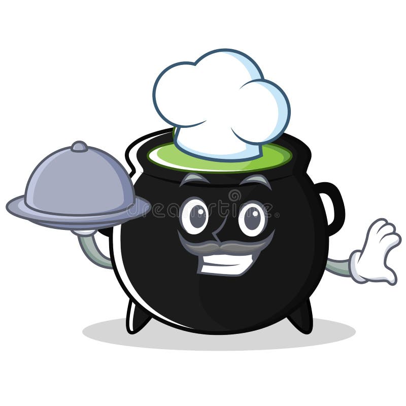 Chef Magic Cauldron Character Cartoon Stock Vector - Illustration of ...
