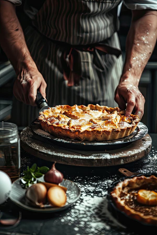 The Chef Makes a Presentation of the Dish To Be Served. Selective Focus ...