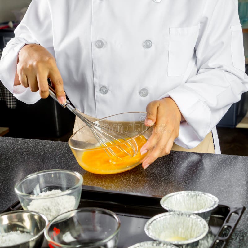 Chef making bakery stock image. Image of cake, bowl, mushrooms - 57599587