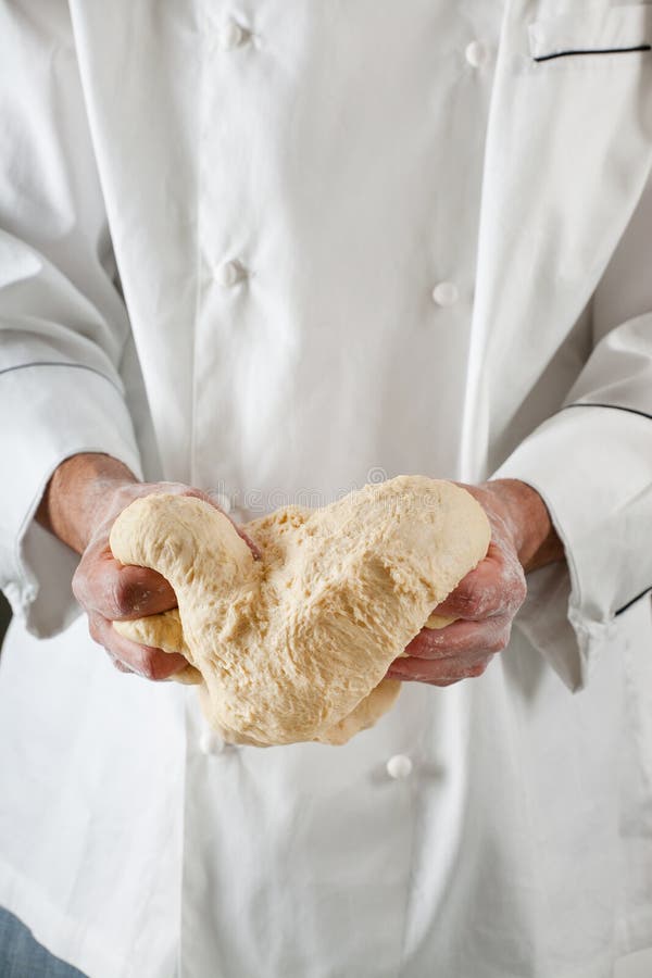 Chef Making dough stock photo. Image of cookery, cook - 81343478