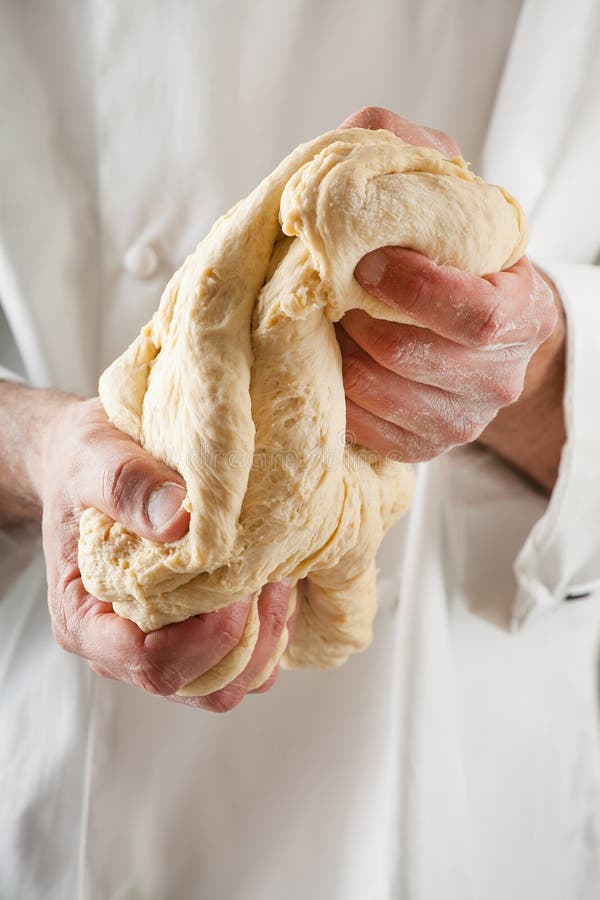 Chef Making dough stock photo. Image of loaf, homemade - 81344360