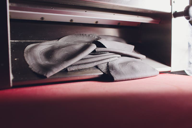 Chef Making Dough Pastry Sheeter Bakery Baker Forming Shaping Dough ...