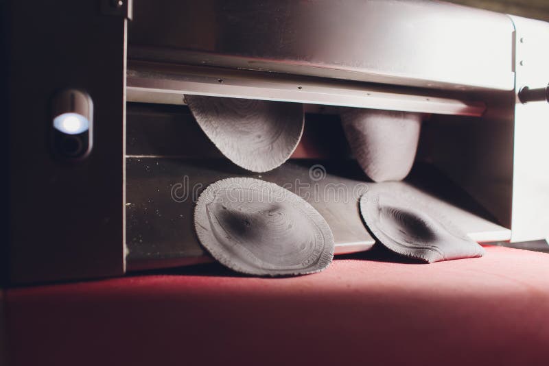 Chef Making Dough Pastry Sheeter Bakery Baker Forming Shaping Dough ...
