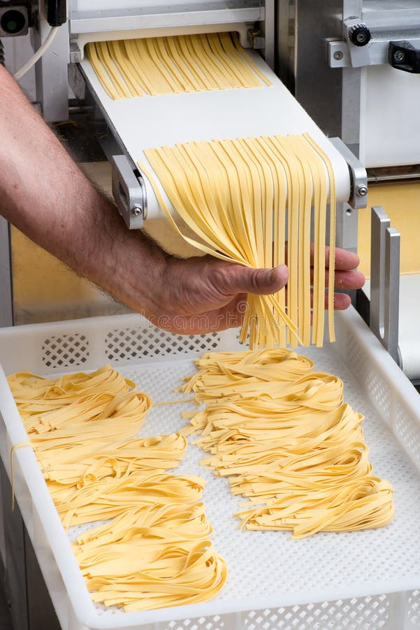 Chef Making Fresh Tagliatelle Pasta Stock Photo - Image of ribbons ...