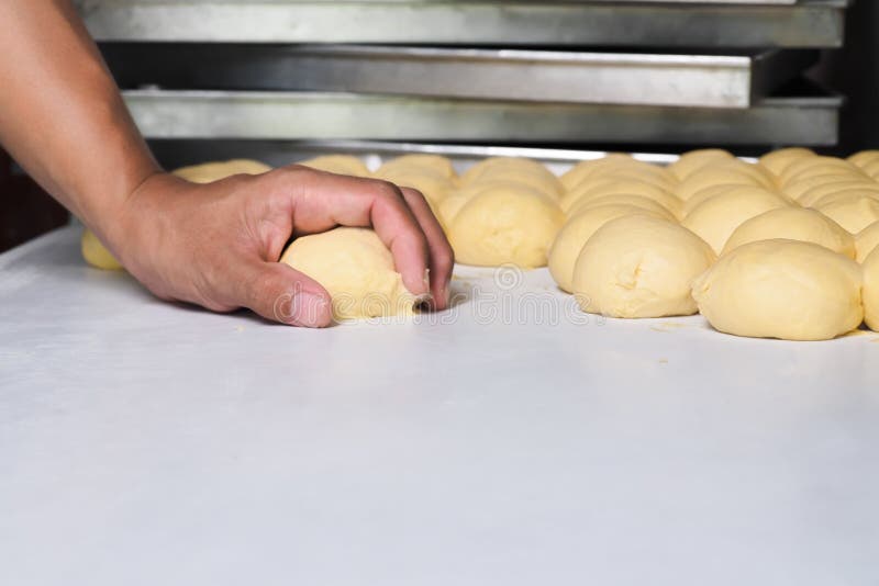 The chef is making bread stock image. Image of human - 179469657