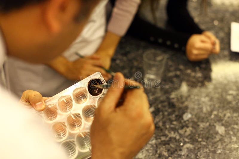 Chef Making Homemade Chocolate in the Kitchen Stock Photo - Image of ...