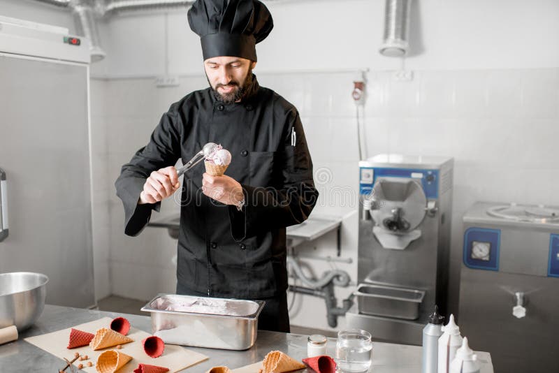 Chef making ice cream stock photo. Image of food, chef - 112916532