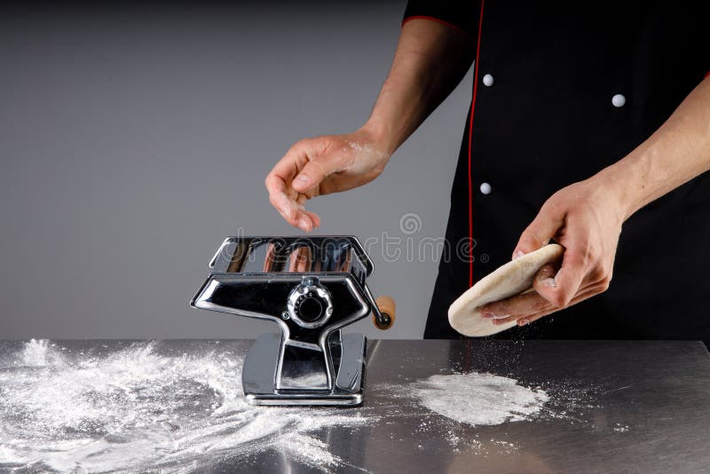 Chef Making Noodles for a Restaurant in a Kitchen1 Stock Image - Image ...