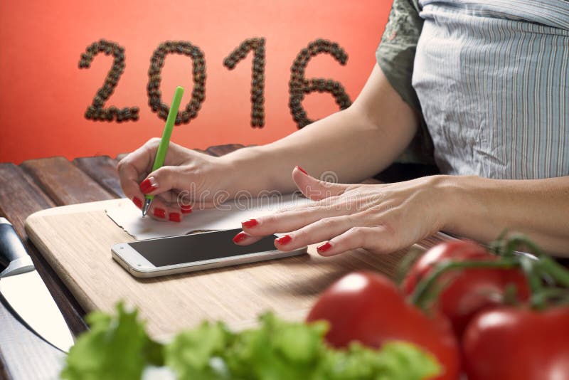 Chef is Making Notes in the Recipe Stock Image - Image of beautiful ...