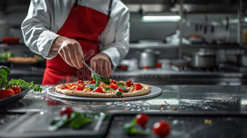 The Chef Making Pizza. AI Generated Stock Image - Image of meal, cheese ...