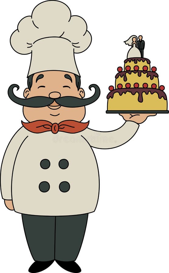 Chef with Chocolate Cake stock vector. Illustration of mascot - 37349638