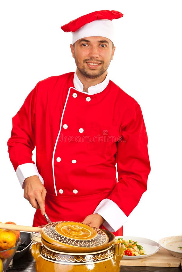 Chef man in kitchen stock image. Image of chef, culinary - 34436671