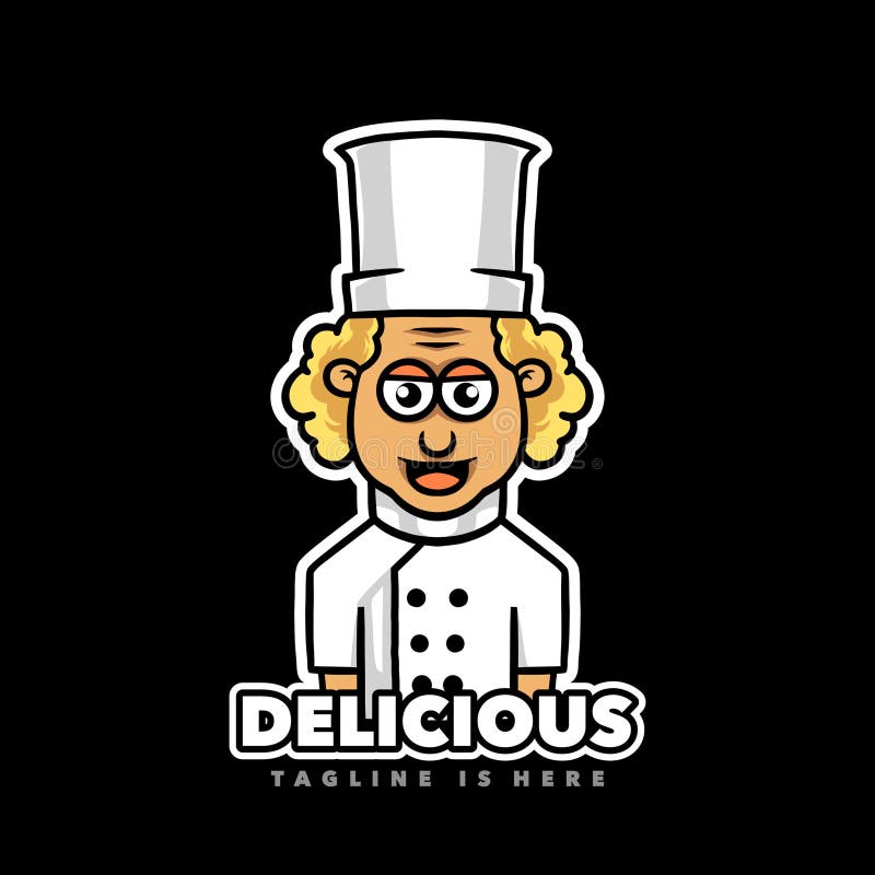 Cute Funny Chef Mascot Logo Stock Vector - Illustration of cartoon ...