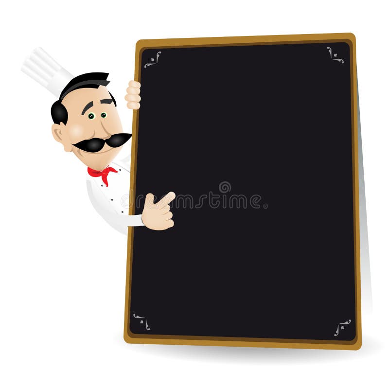 Chef-Menü, Das Eine Tafel Anhält Stock Abbildung - Illustration von ...