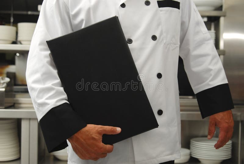 Chef with menu stock photo. Image of service, empty, chef - 13308024