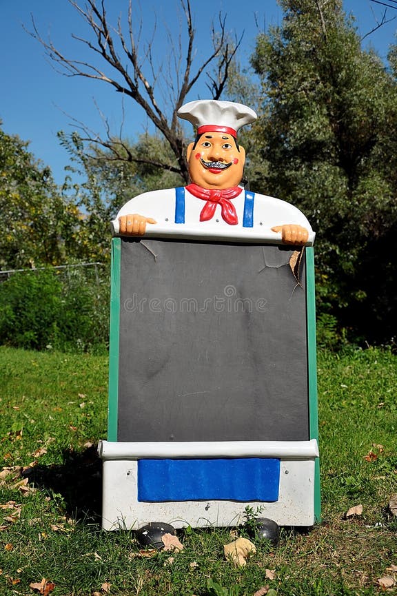 Chef with menu board stock photo. Image of empty, food - 50392064