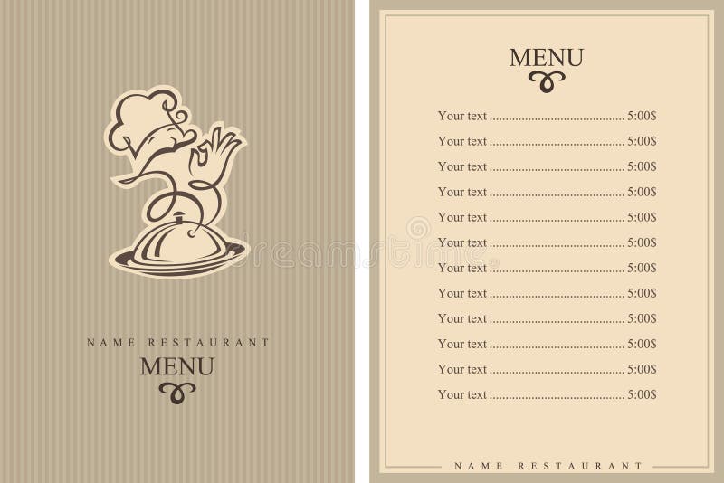 Chef menu design stock vector. Illustration of profession - 80598016