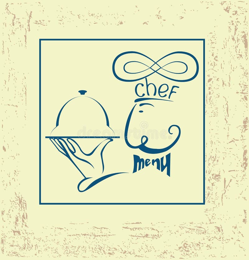 Restaurant Chef Menu on Blue Background Stock Vector - Illustration of ...